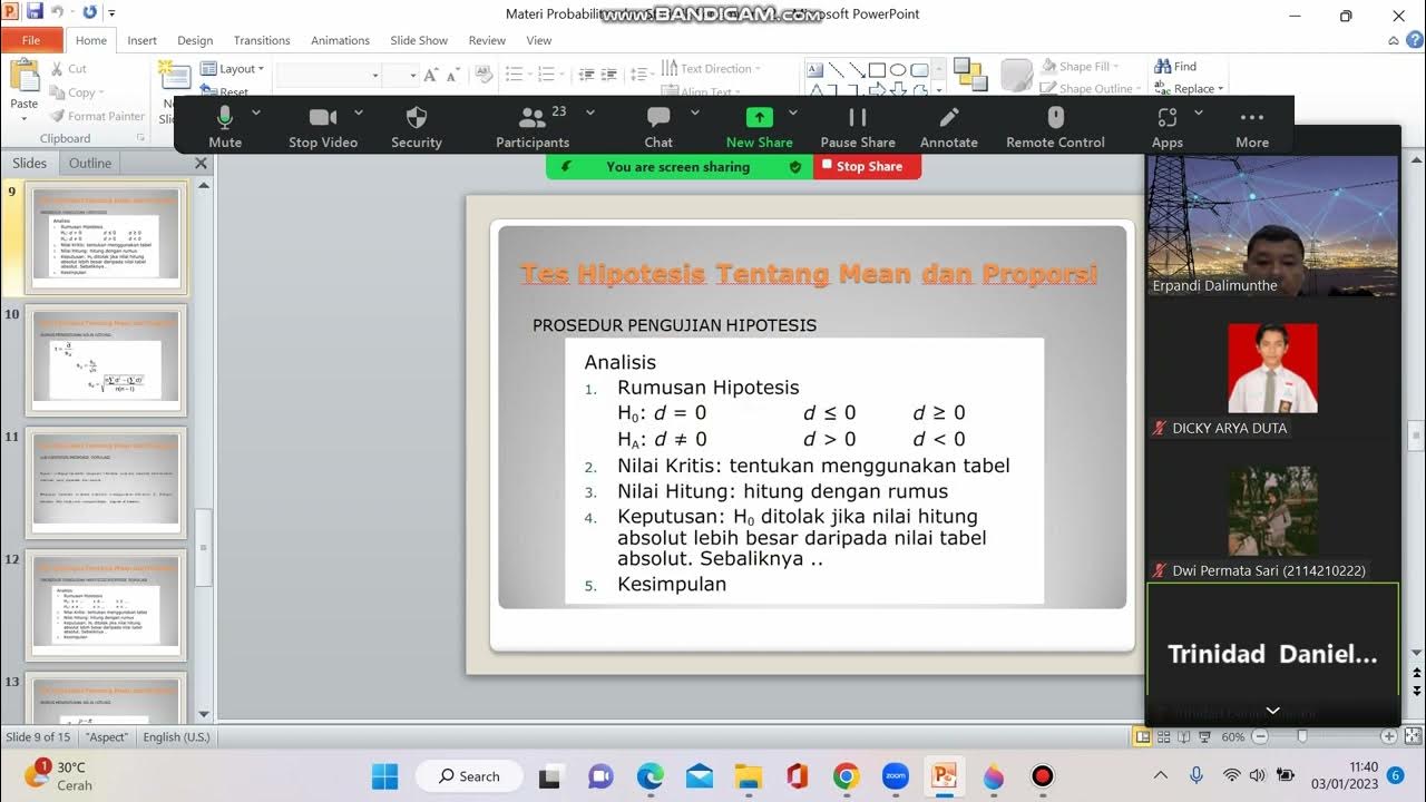 Pertemuan 12 Mata Kuliah Probabilitas dan Statistik Kelas Reg I_Cluster ...