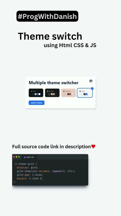 Theme Switch html CSS JS #coding #learnhtml5andcss3 - YouTube