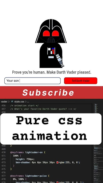Darth Vader CAPTCHA CSS Animation #ytshorts #trending #viralvideo #shortvideo #cssanimation # ...