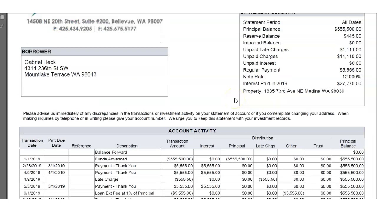 Intrust Funding Borrower Statement of Account - YouTube