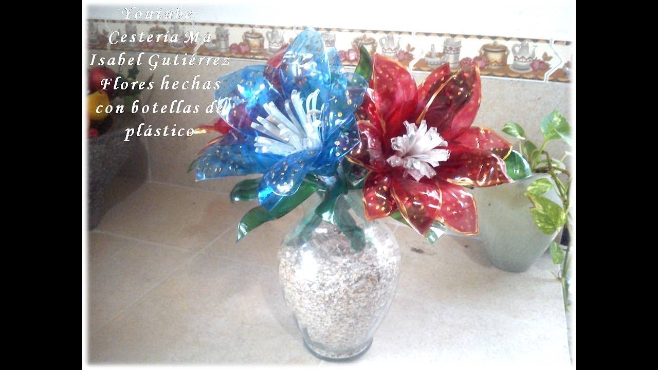 Como hacer flores de botellas de plástico desechable. Vídeo 3. DIY ...