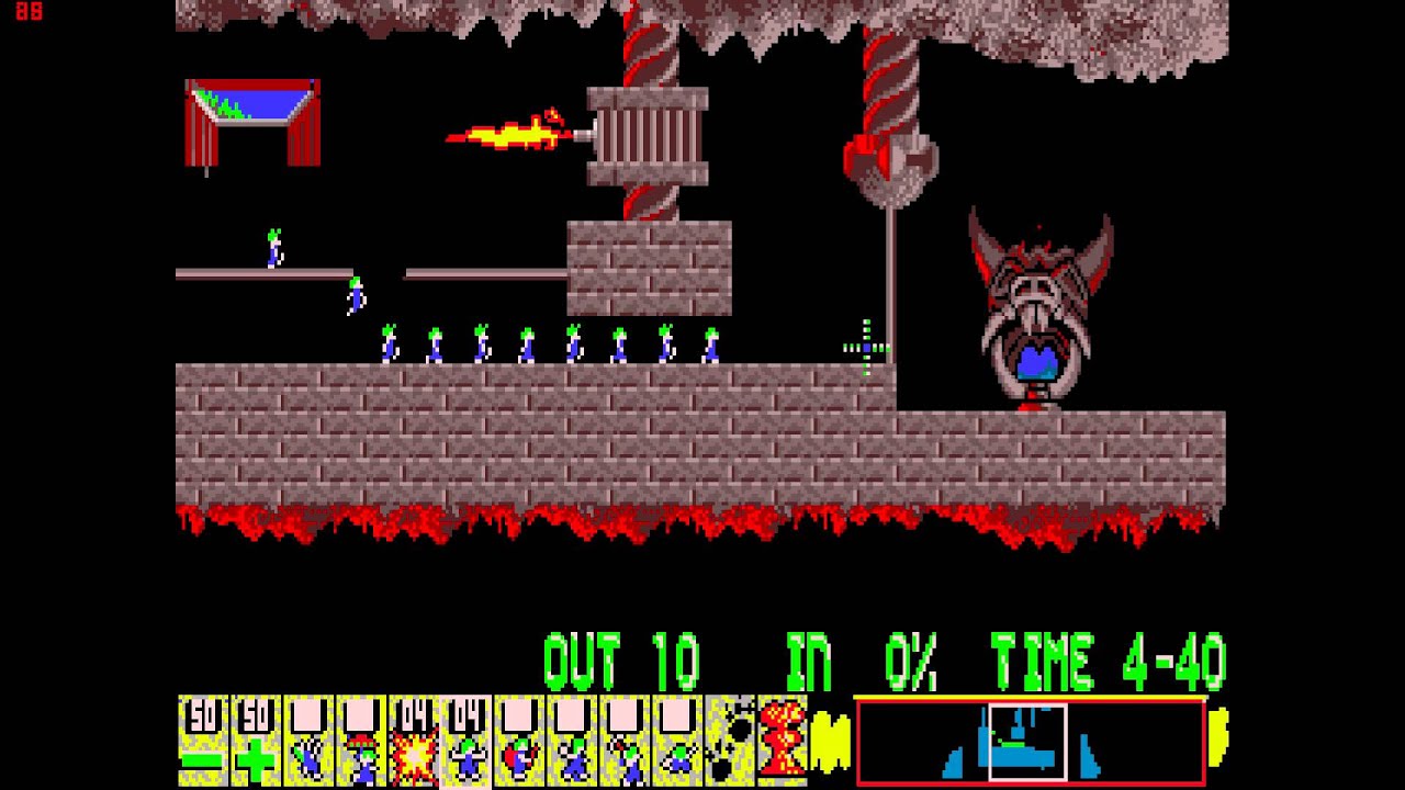 Lemmings lvl 6 - A task for blockers and bombers - YouTube