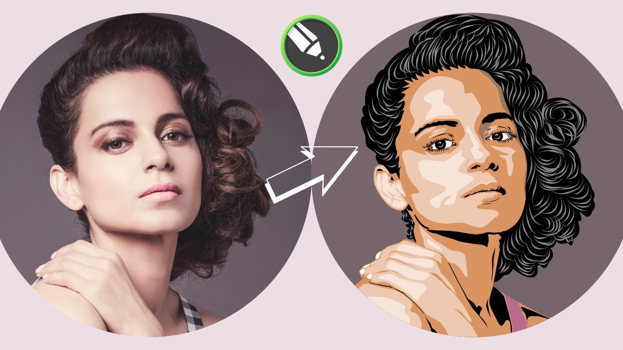 Kangana Ranaut Vector Art in CorelDraw by LRGWall - YouTube