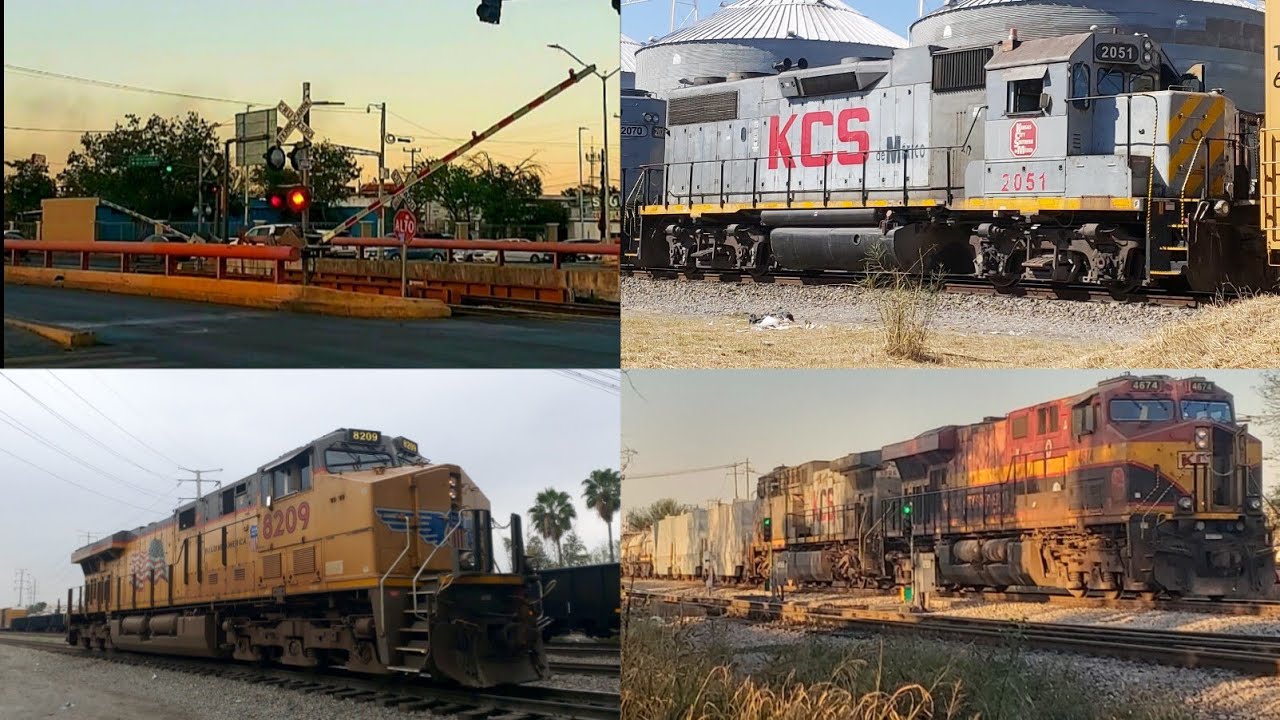 Trenes KCSM KCS FXE UP en Monterrey || KCS 4614 Passing railway ...