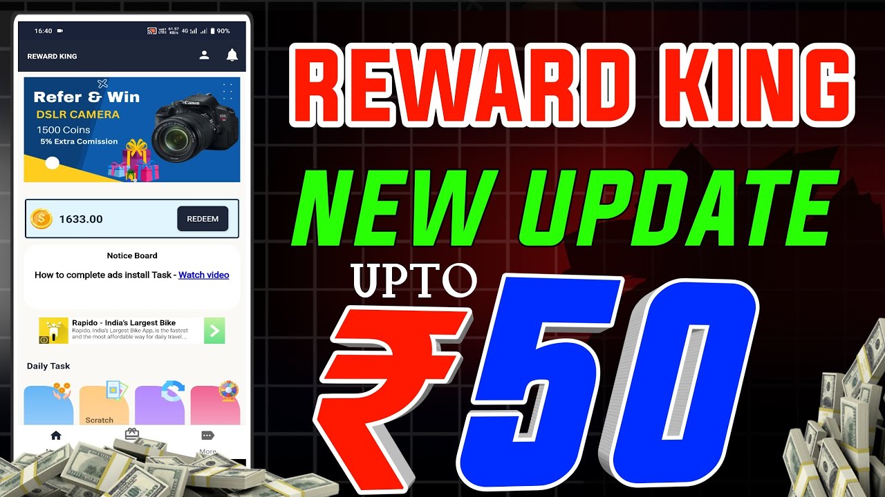 Reward King New Update | 2025 Best Earning App Without Investment ...