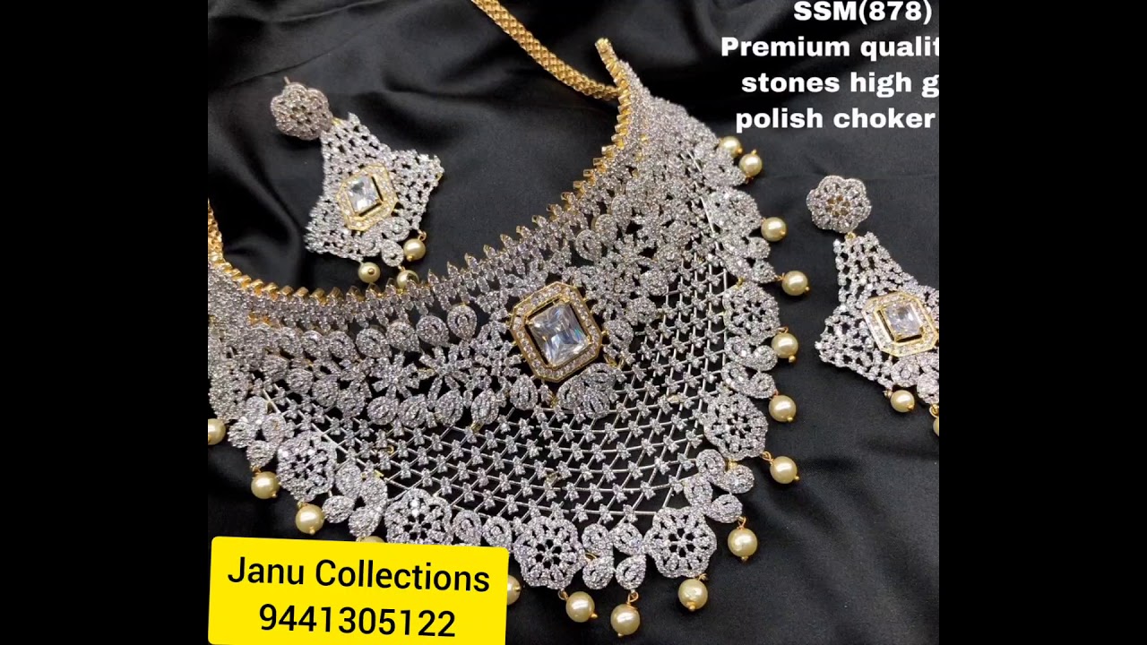 SSM code jewelry Silver Finish Choker Collection - YouTube