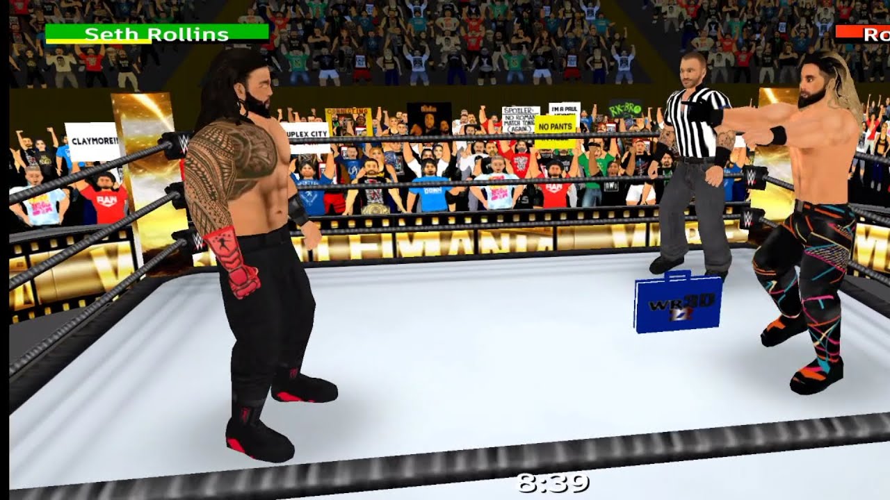 WWE WR3D ROMAN REIGNS VS BROCK LESNAR UNIVERSAL CHAMPIONSHIP SETH ...