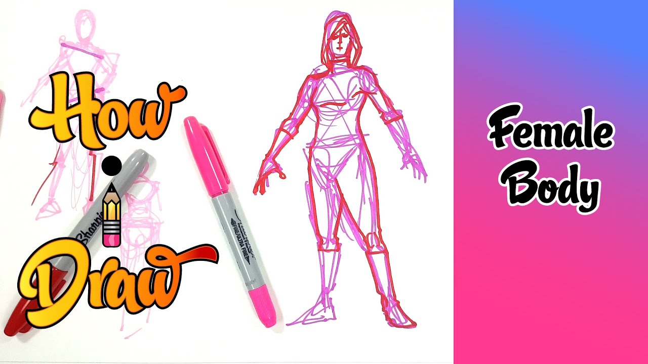 How I Draw FEMALE BODY DRAWING TUTORIAL ART LESSONS - YouTube