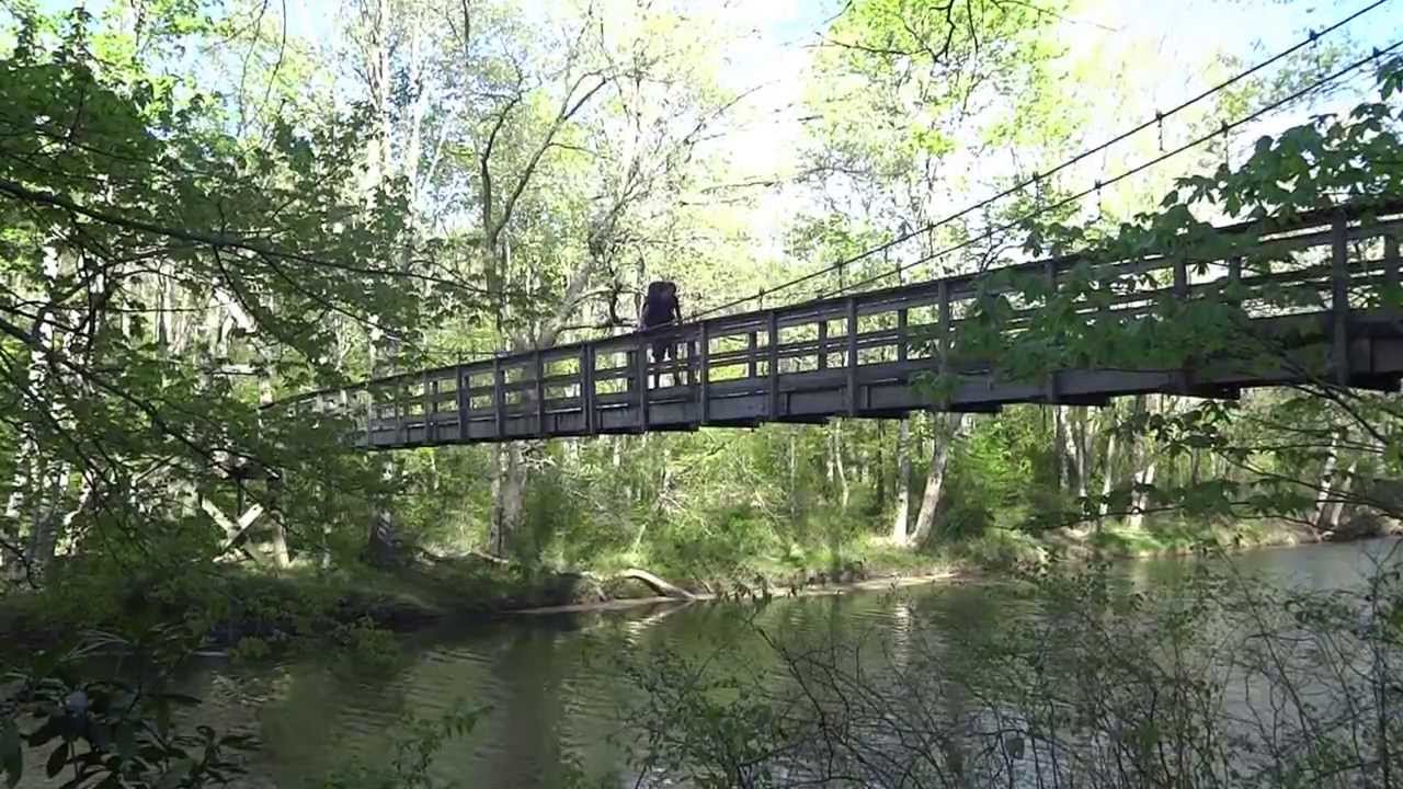 Suspension bridge fun - Appalachian Trail - YouTube