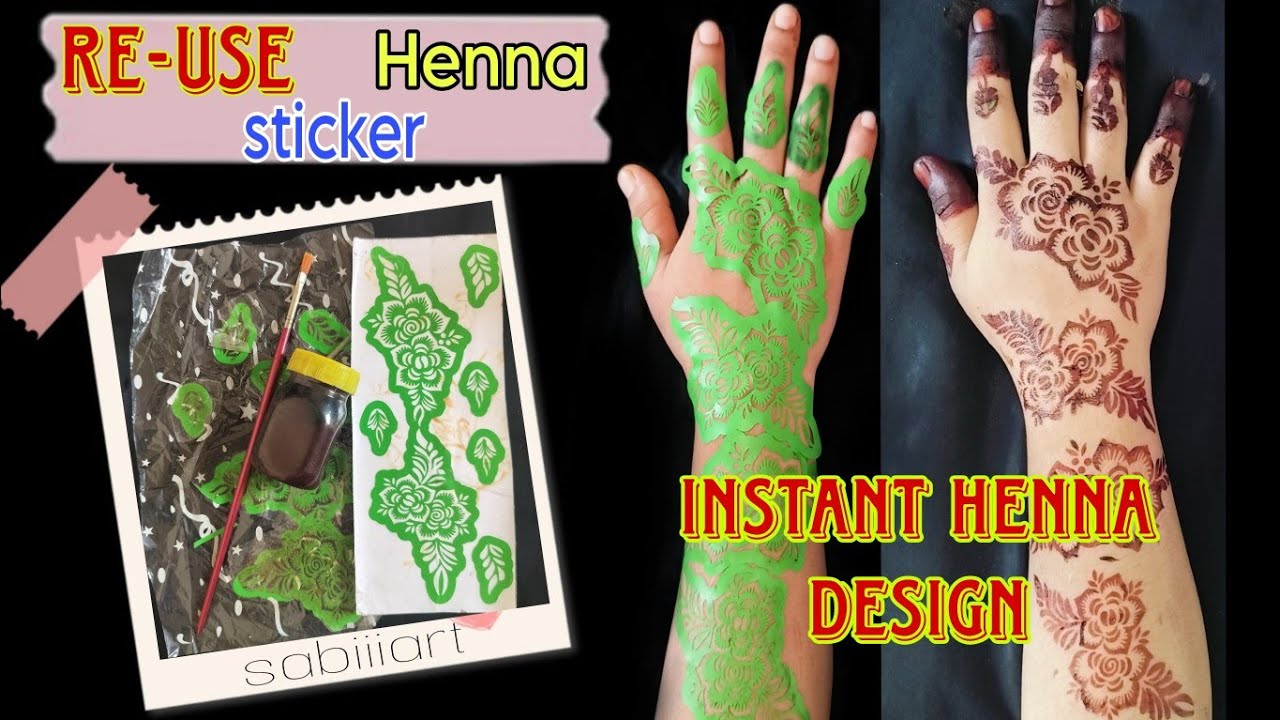 How to reuse mehndi sticker || Full Hand mehndi Stickers | Instant ...