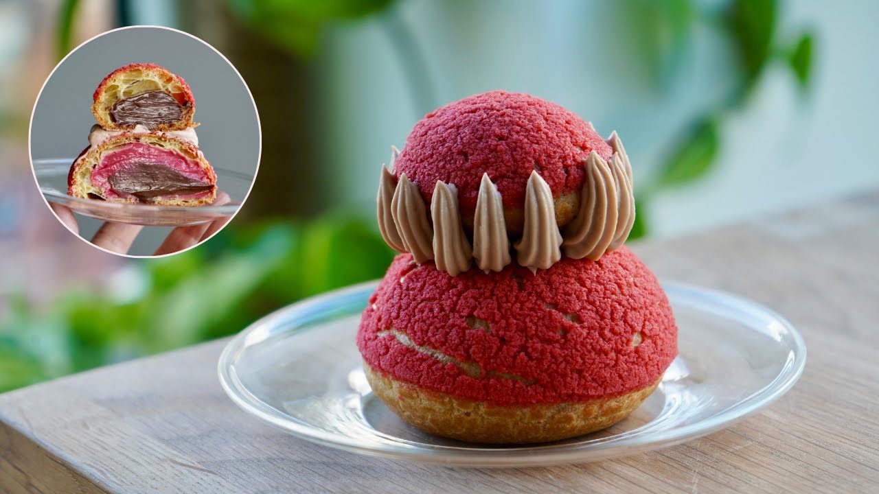 Raspberry Chocolate Religieuse | Chocolate Cream and Raspberry Cremeux ...
