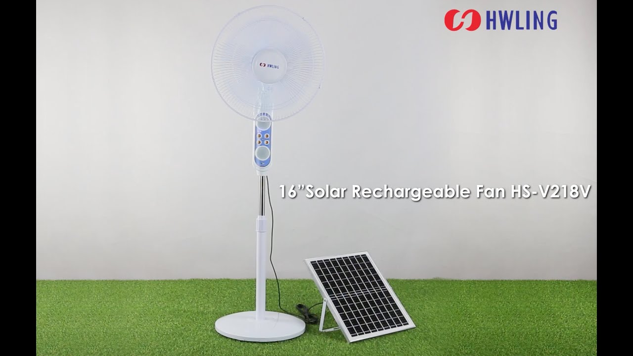 Hwling Solar Stand Fan HS-V218 - YouTube