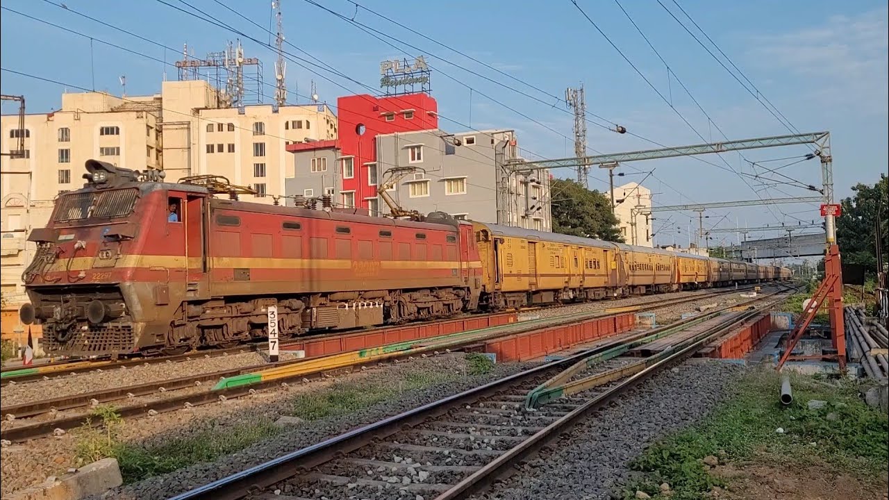 FIRST ELECTRIC RUN of 16861 Puducherry - Kanyakumari Express || Offlink ...