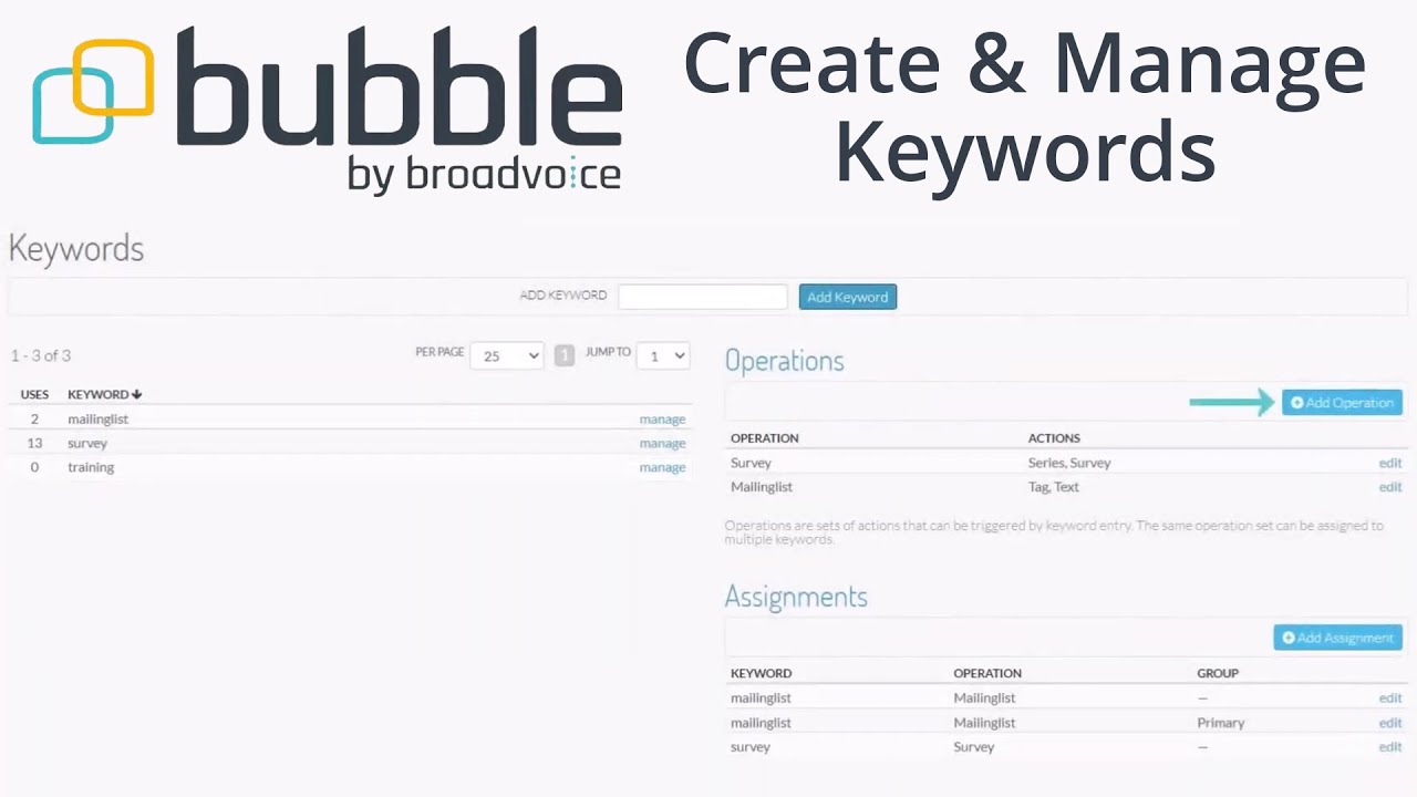 Bubble – Create and Manage Keywords - YouTube