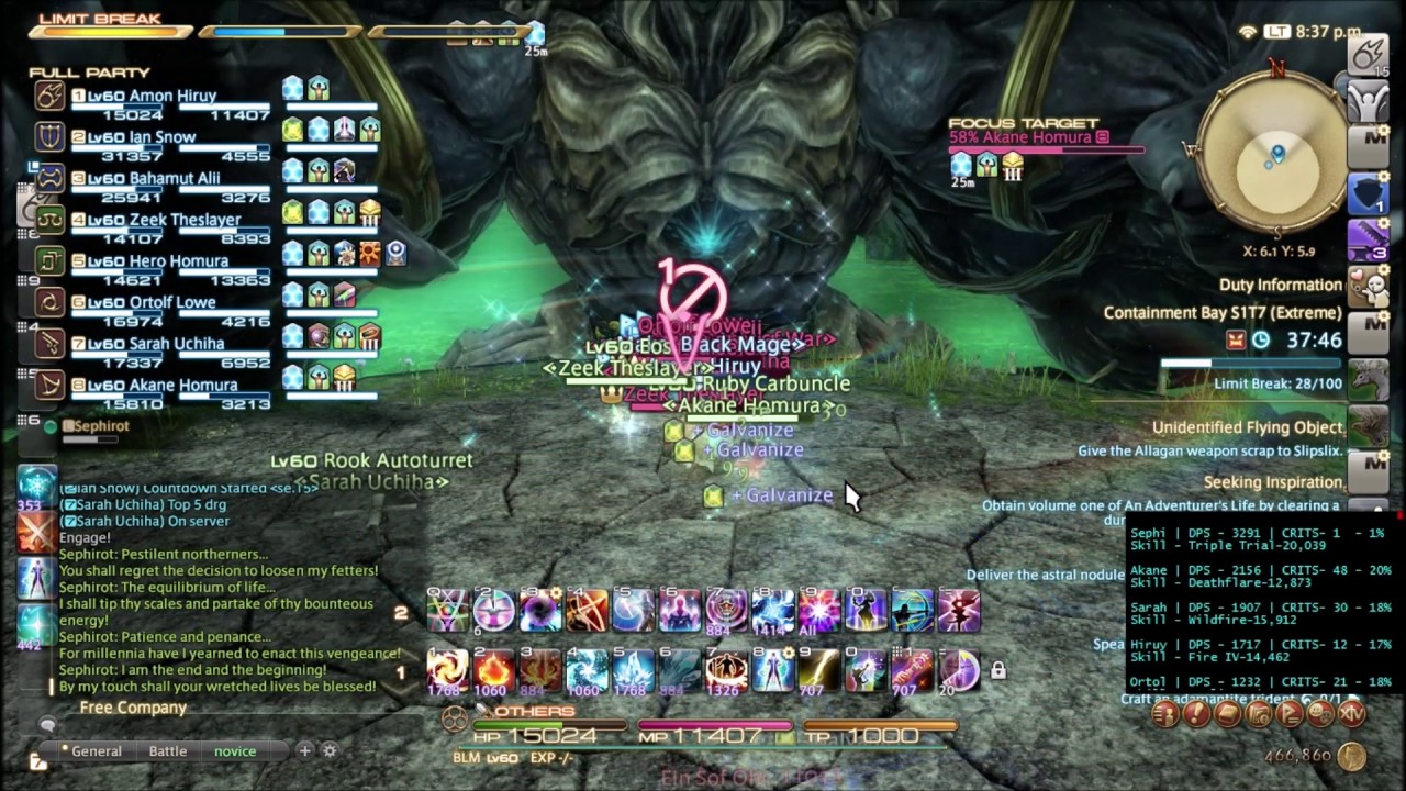 Final Fantasy XIV Sephirot Extreme with the FC(BLM POV) - YouTube