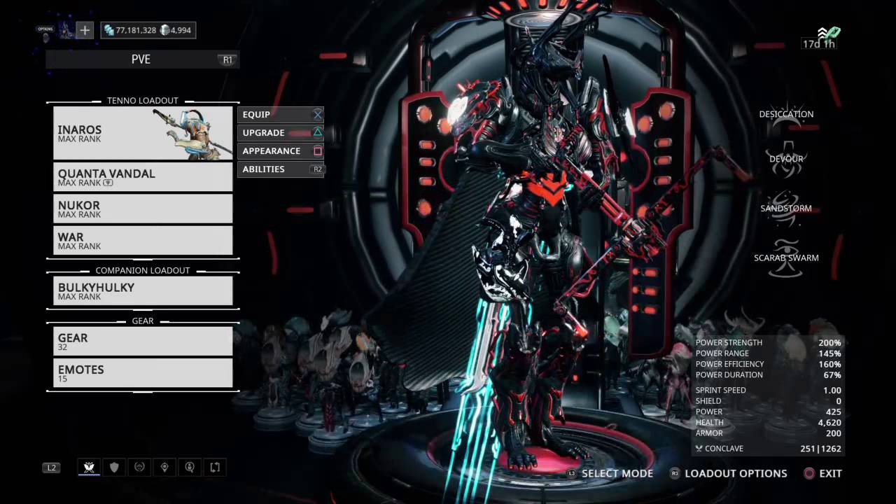 Inaros aka Anubis build by DrRayGun's Live PS4 Broadcast WARFRAME - YouTube