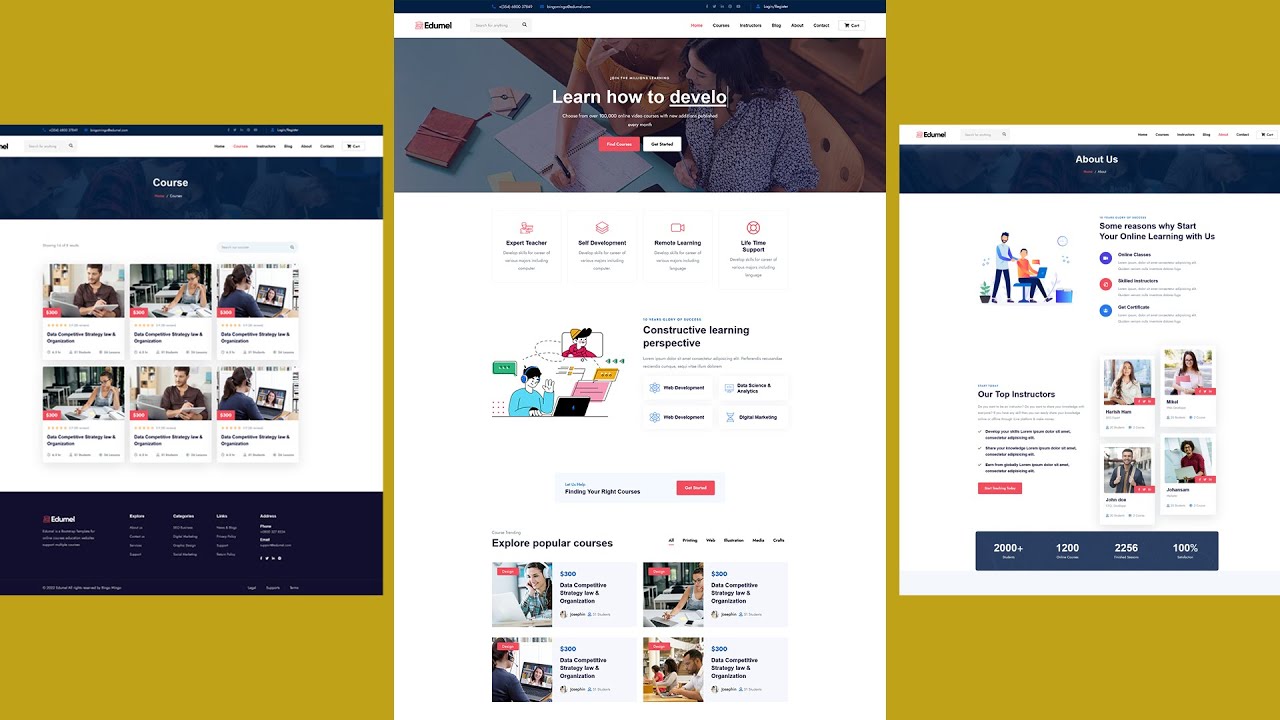 Responsive Online Course Website Design Using HTML CSS & JavaScript ...