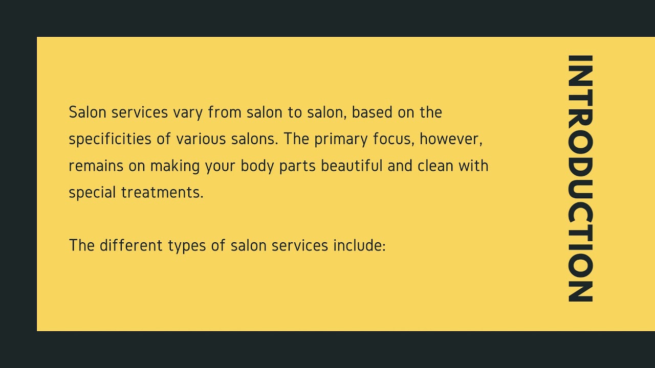 What are the Different Types of Salon Services - YouTube