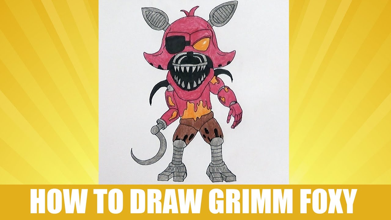 How to draw Grimm Foxy, FNAF, Как нарисовать Грим Фокси, ФНАФ - YouTube