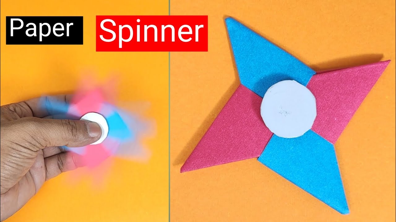 How to make a paper spinner || paper fidget spinner without bearings ...