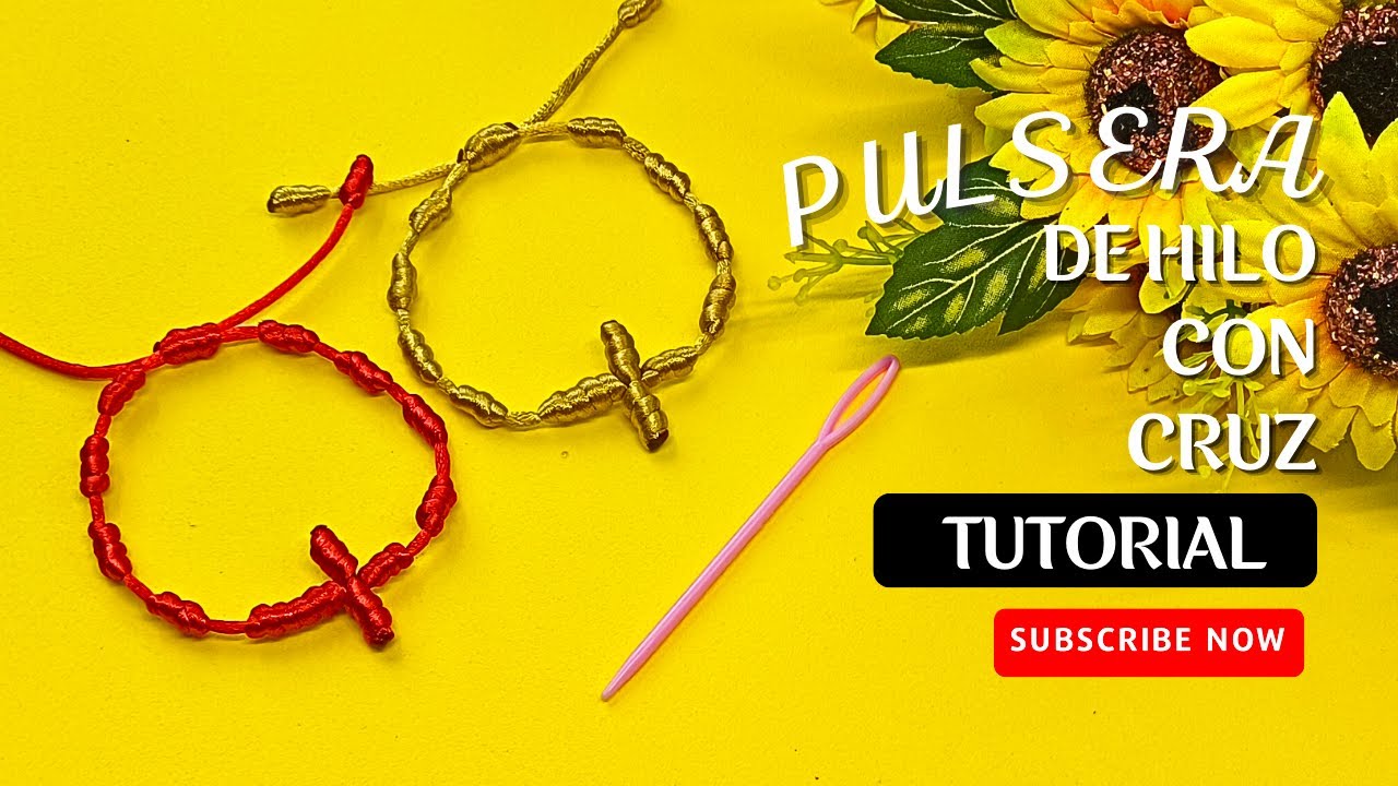 DIY PULSERA DE HILO Con CRUZ Fácil y Râpido - YouTube