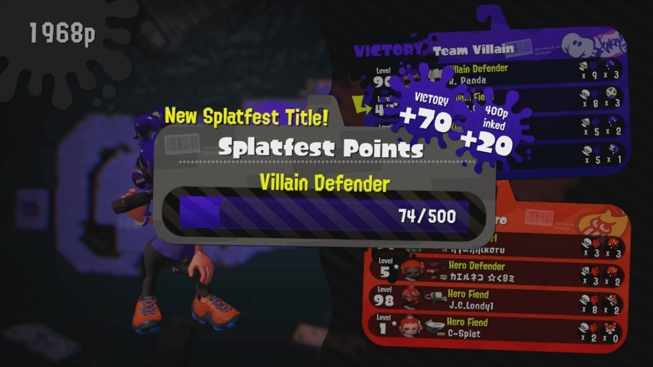 Splatoon 2 - Global Splatfest (Dec. 14th) - Reaching Villain Defender ...