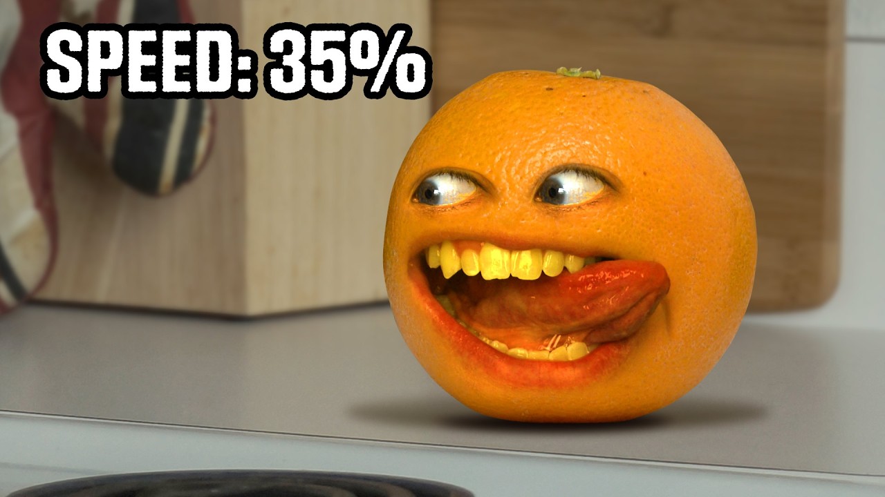 Annoying Orange, but it slows down every time Orange says “Apple” - YouTube