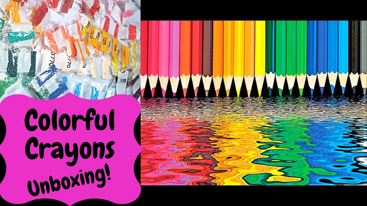 Diamond Painting Unboxing - Rainbow Crayons - Homfun - 5D - YouTube