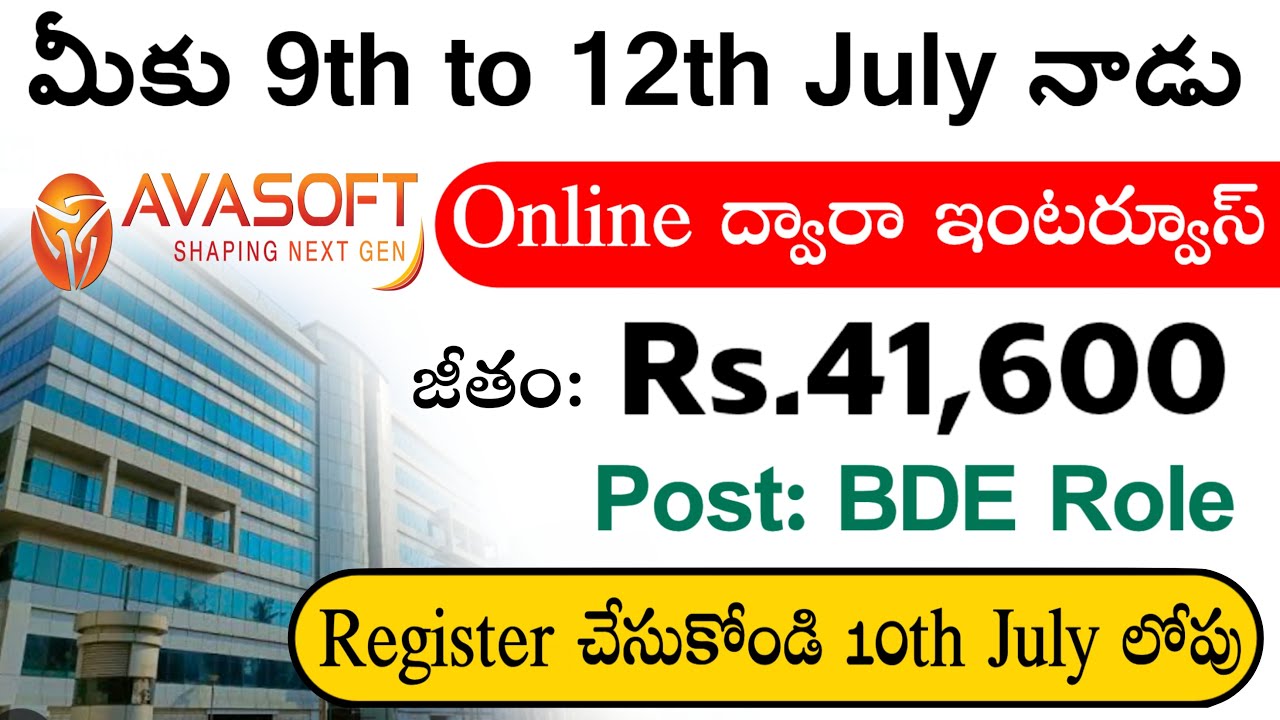 AVASOFT Company Online Job Drive 2024 |Jobs In Hyderabad |Latest Jobs ...