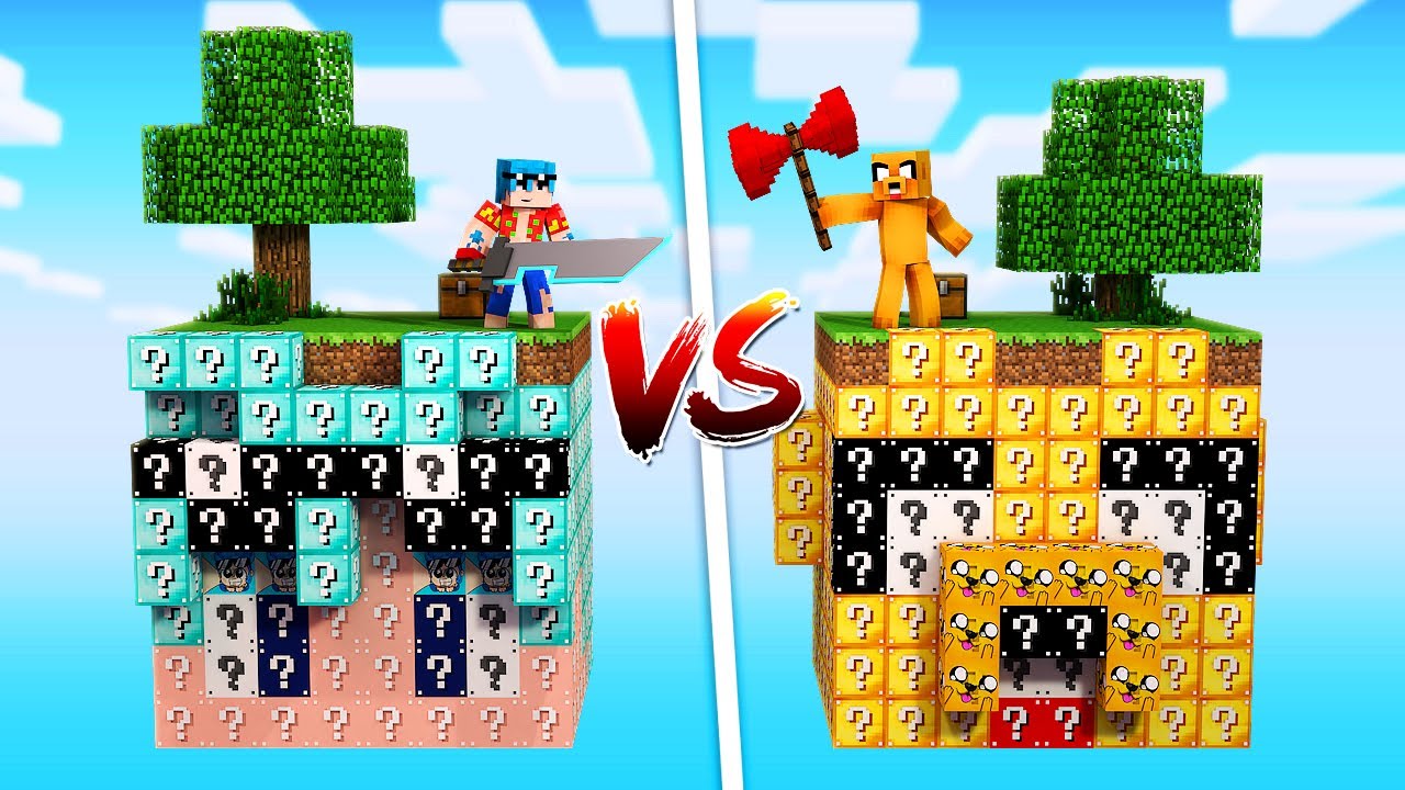 TIMBA Vs MIKECRACK 😱 ¿CUAL ES EL MEJOR SKYBLOCK DE LUCKY BLOCKS DE ...