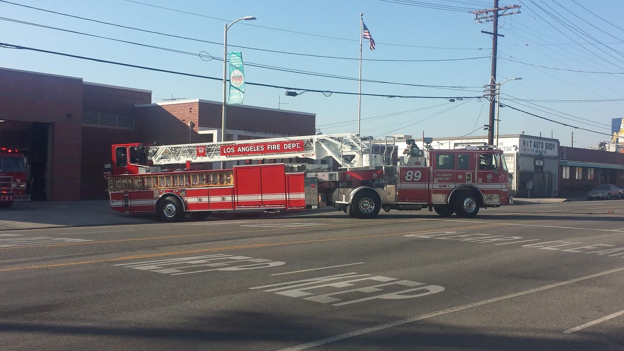 LAFD Light Force 89 Responding - YouTube