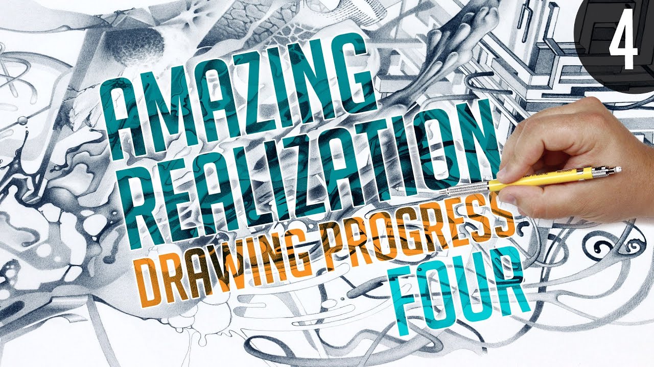 "Amazing Realization" Progress FOUR - Time-lapse Abstract Pencil ...
