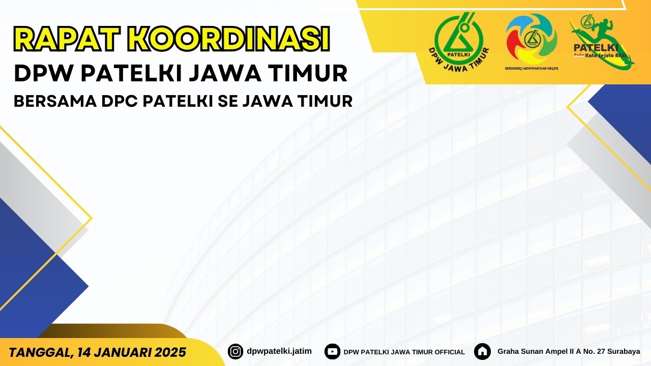 RAPAT KOORDINASI DAN SOSIALISASI DPW PATELKI JAWA TIMUR BERSAMA DPC PATELKI SE JAWA TIMUR - YouTube