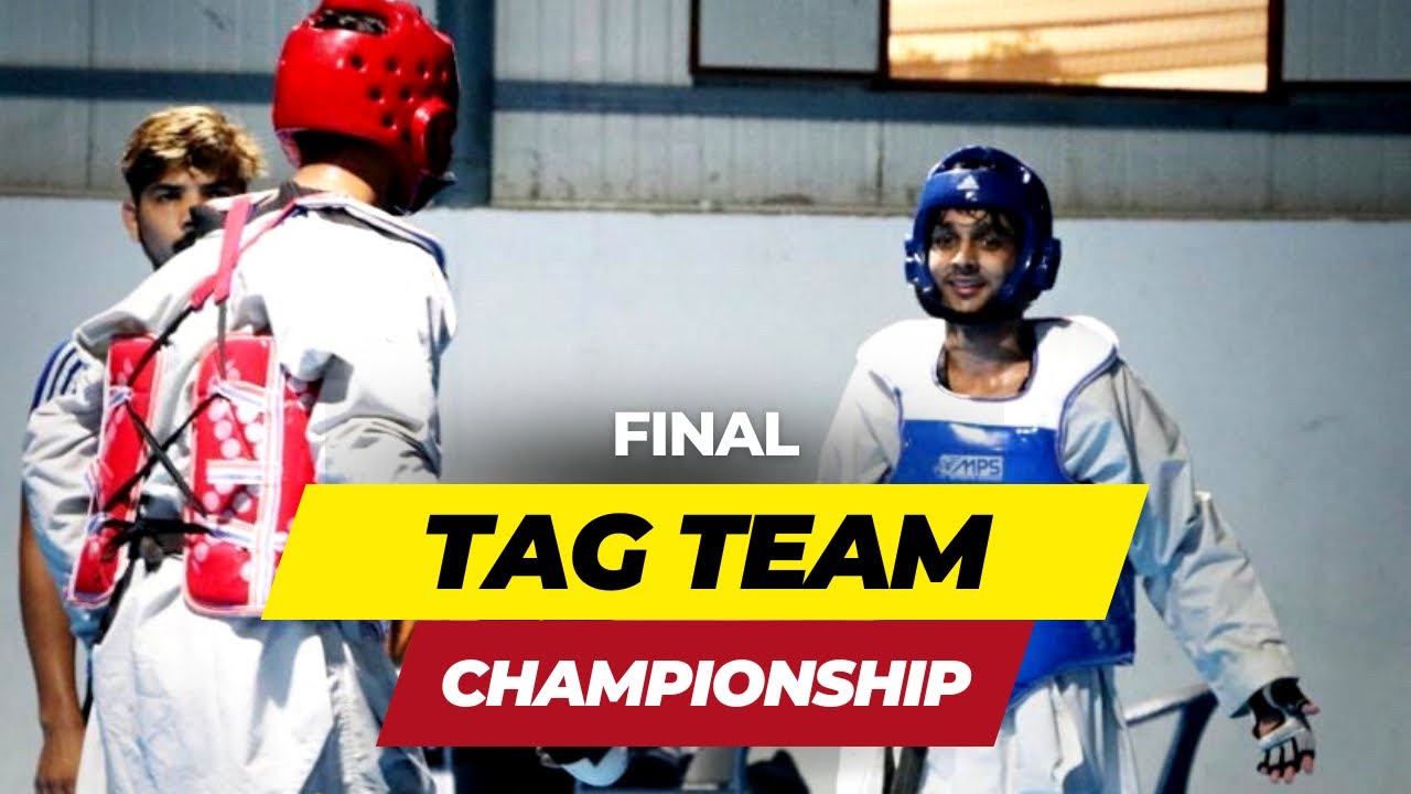 Tag team final.|| Taekwondo fight|| Peace taekwondo tag team|| Akash ...