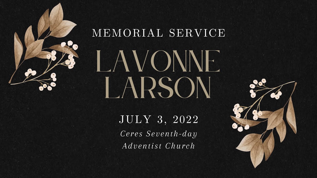 Lavonne Larson - Memorial Service - YouTube