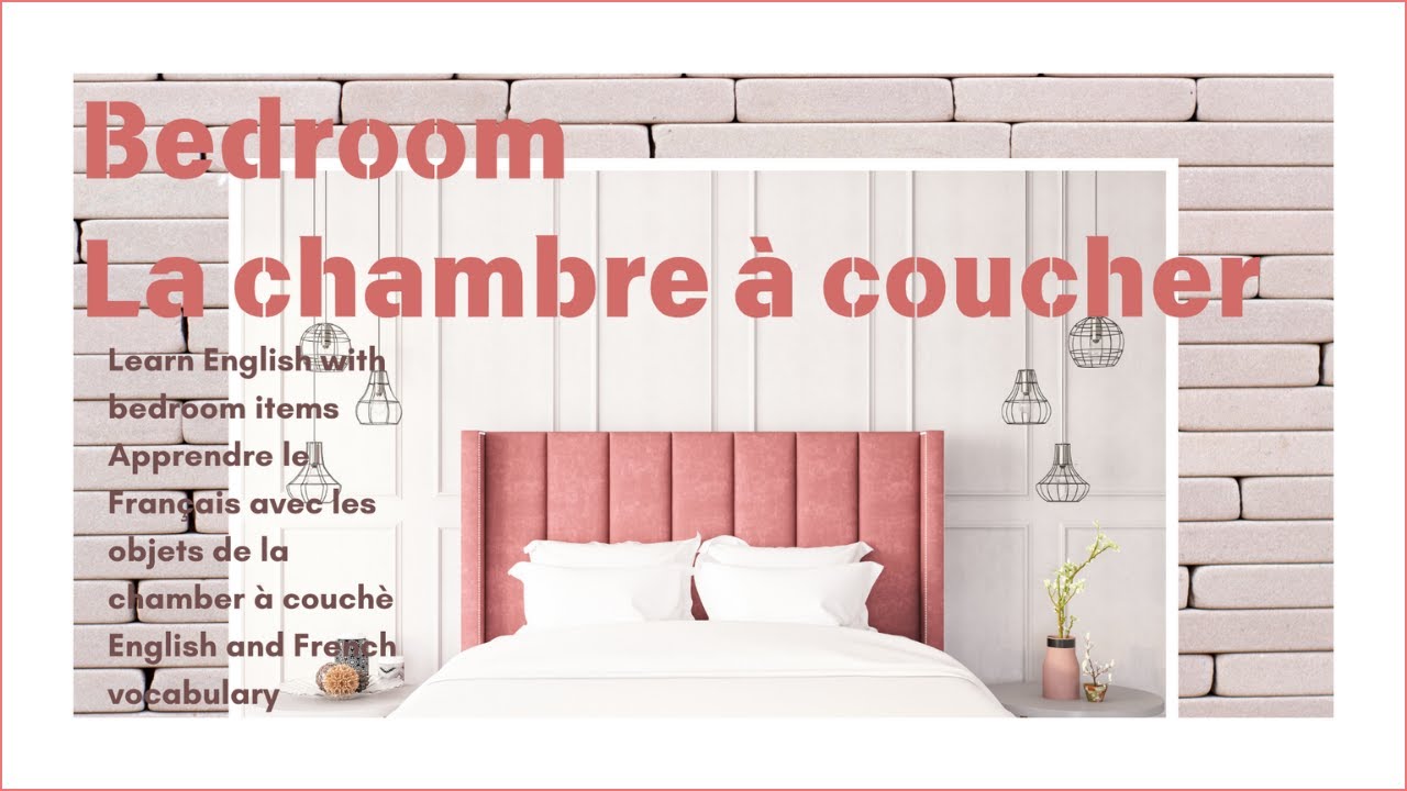 Items names in the BEDROOM - Dans la chambre. 🕙 French lesson/ English ...