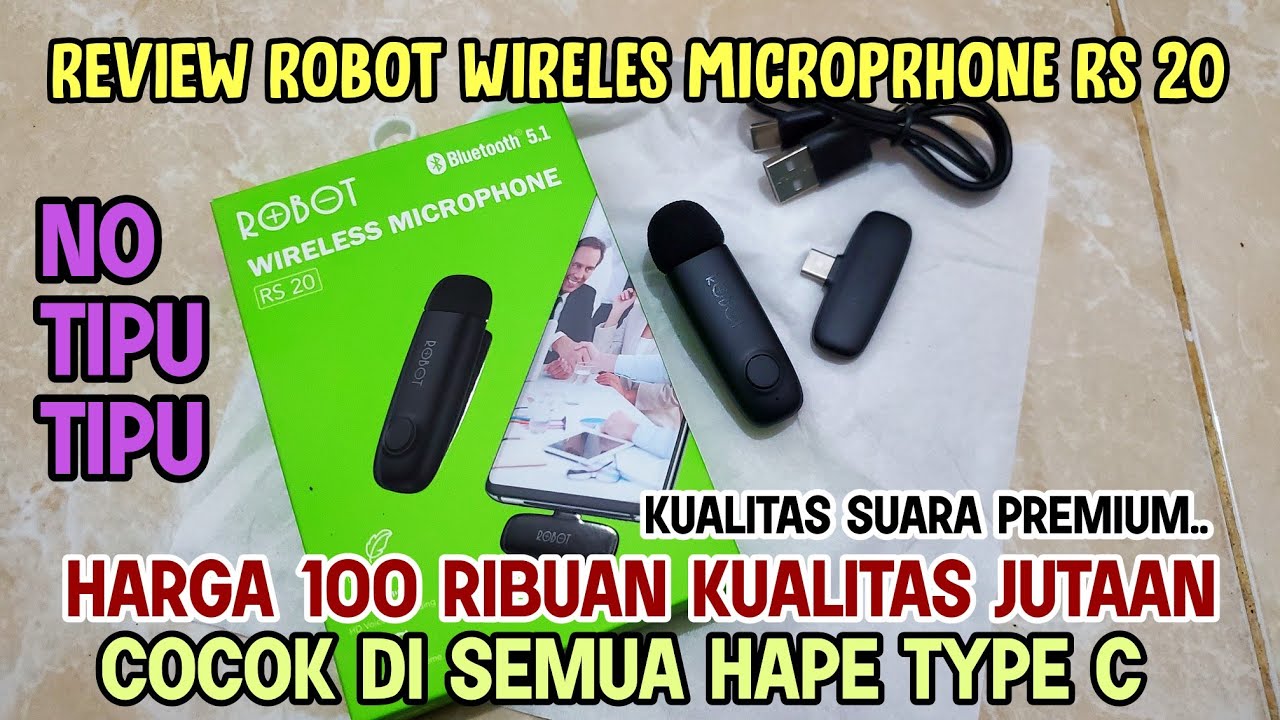 REVIEW MIC WIRELESS ROBOT WIRELESS MICROPHONE RS 20 DAN CARA PAKAI NYA ...