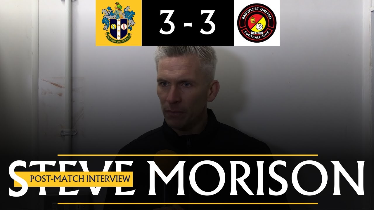 POST MATCH Steve Morison Sutton United 3 Ebbsfleet 3 (Sutton win 4-2 on penalties) 07/12/24 FAT ...