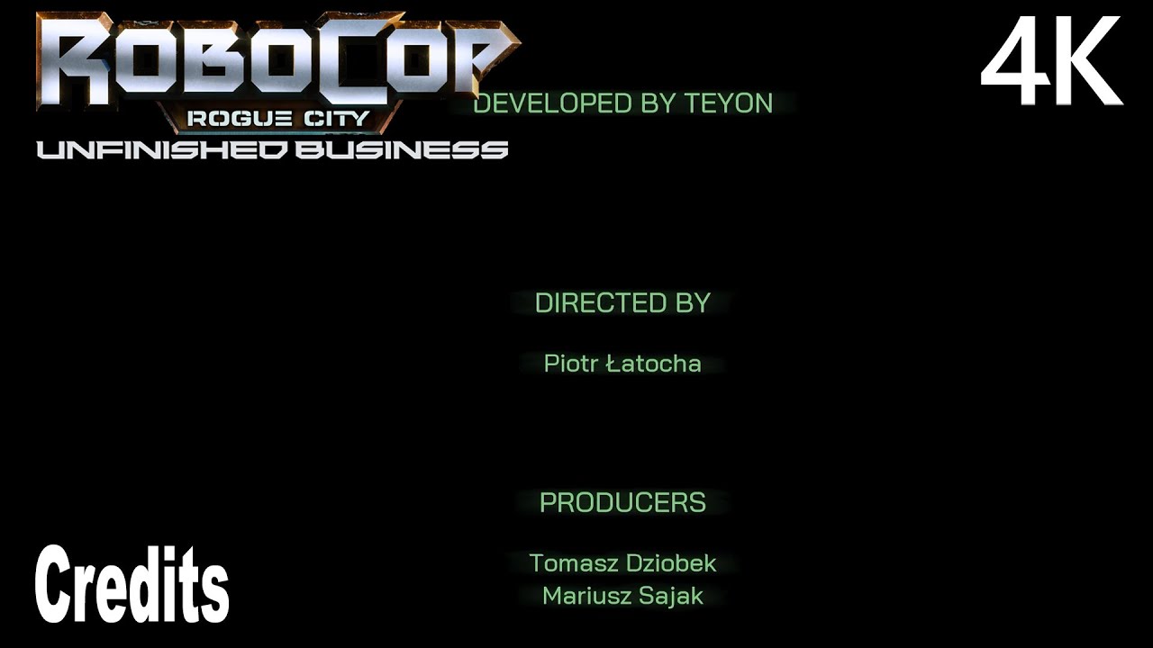 RoboCop Rogue City Unfinished Business Credits 4K - YouTube