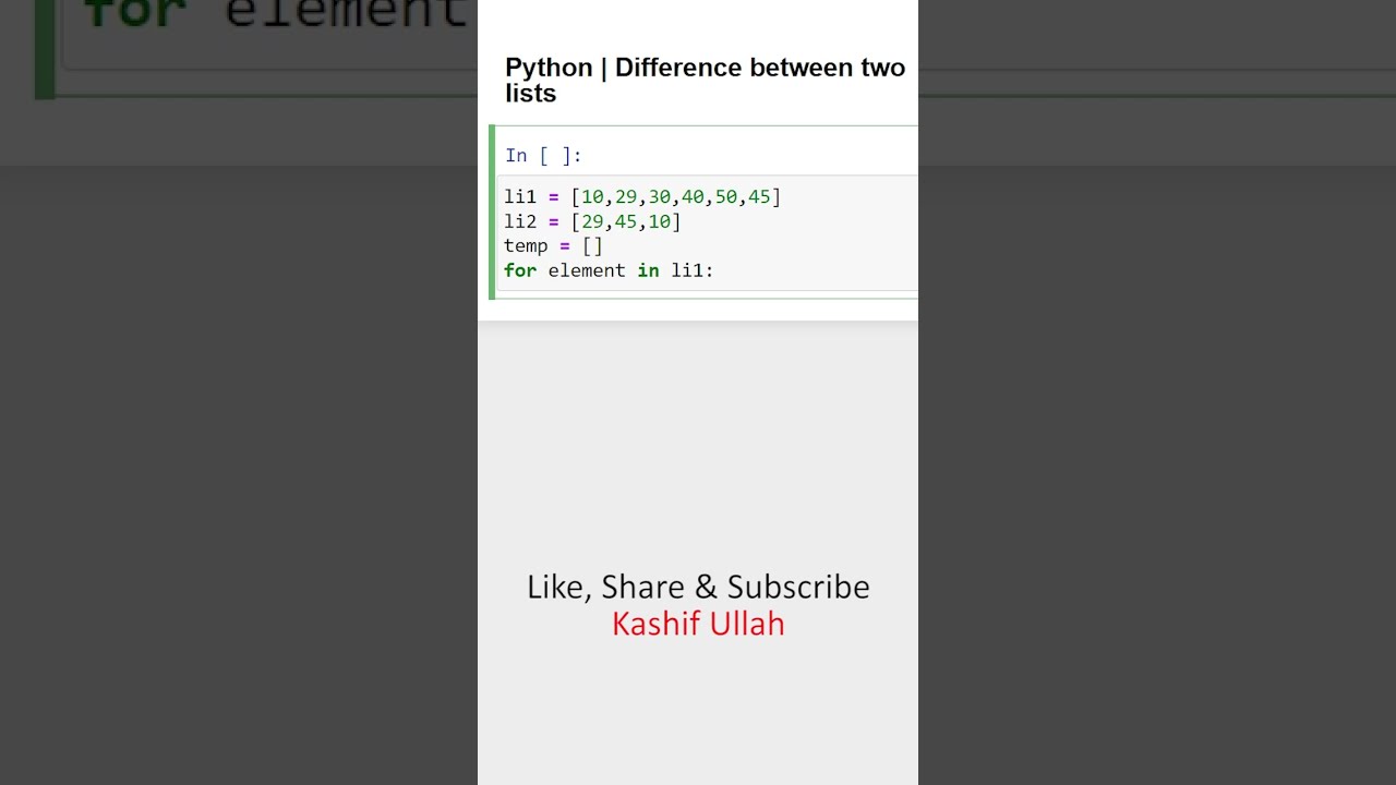 Python Difference Between Two Lists YouTube Python Difference Between Two Lists YouTube