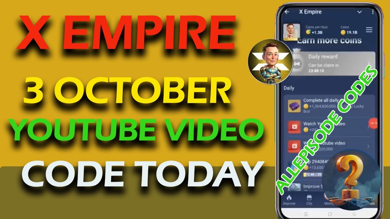 X Empire all quests today 3 October | X Empire all code | X empire all ...