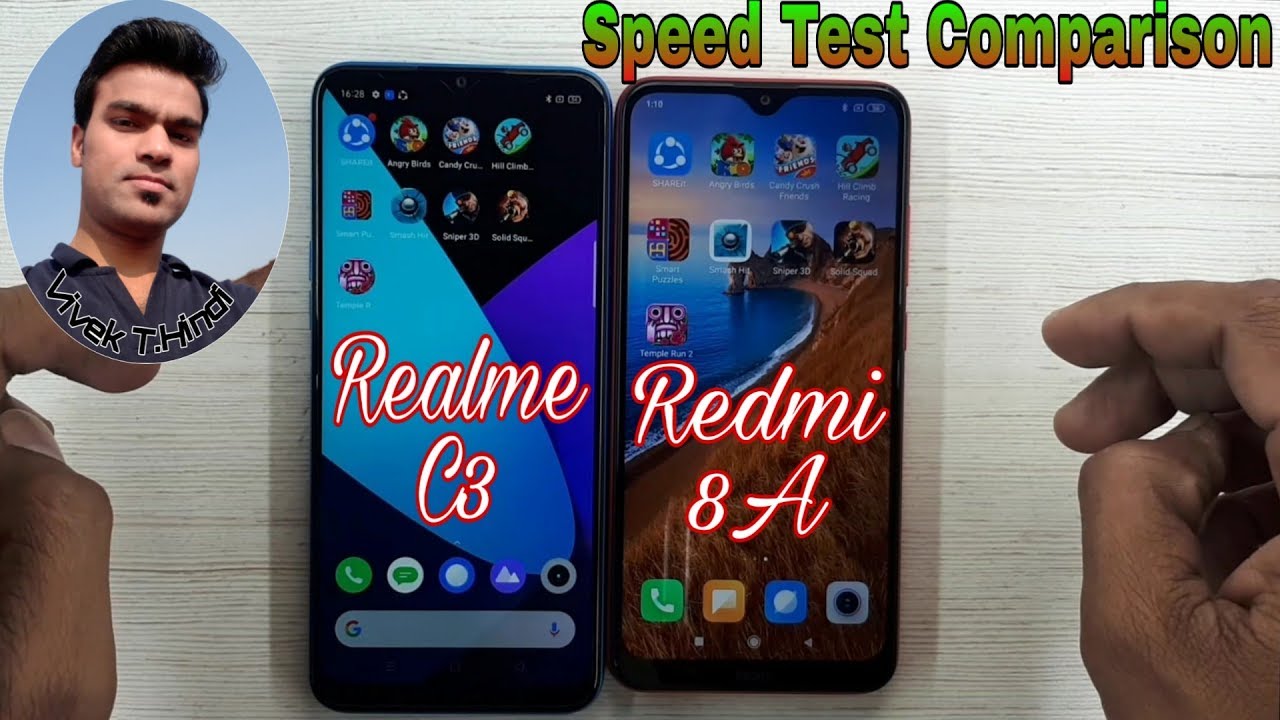 Realme C3 vs Redmi 8A Speed Test Comparison - YouTube