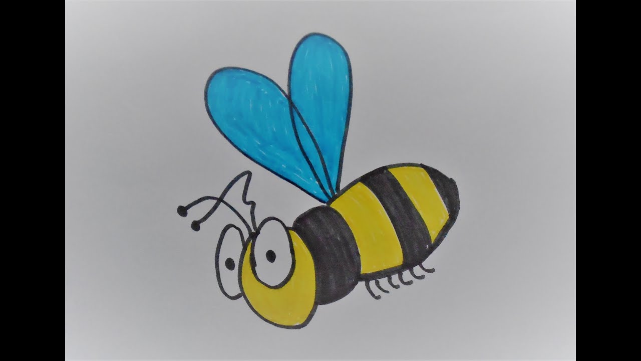 how to draw honey bee / learn to draw honey bee/ easy art for kid's ...