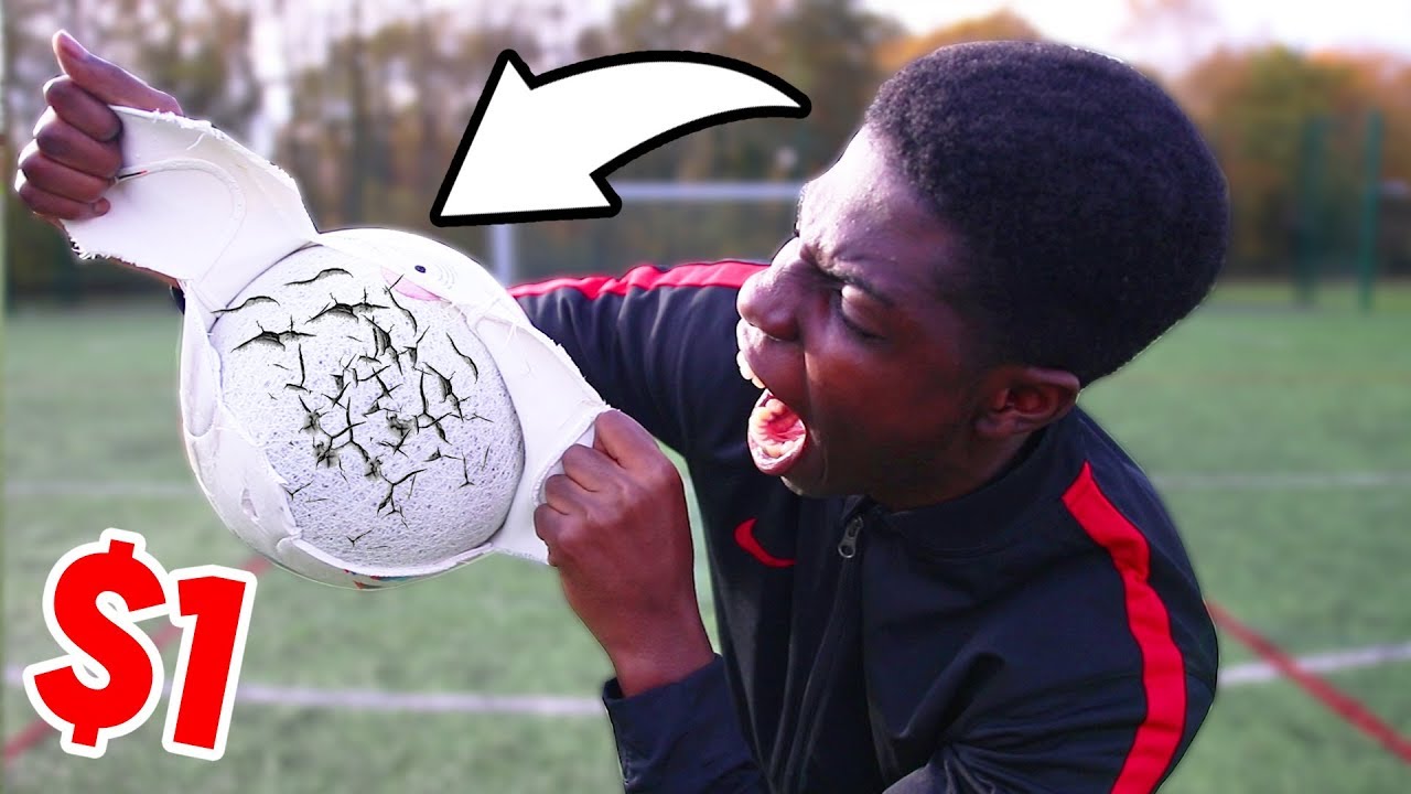BREAKING INSIDE A 1$ FOOTBALL (OVERPOWERED) - YouTube