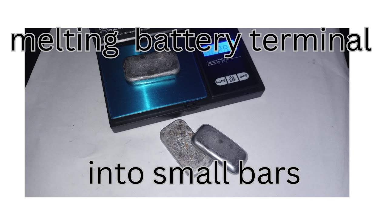 Melting battery terminal into lead bars - YouTube