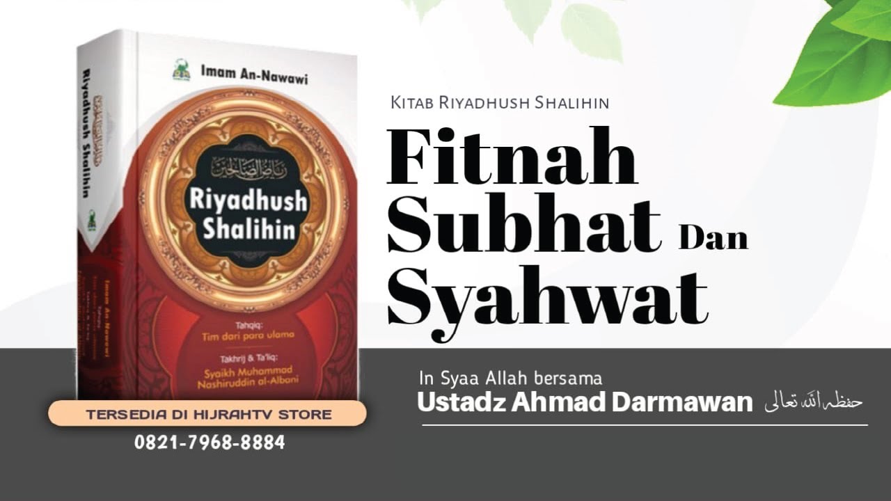 📖 Fitnah Subhat dan Syahwat - Ustadz Ahmad Darmawan - YouTube