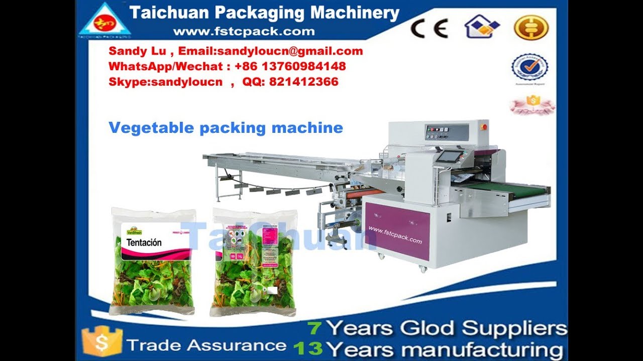 Leaf Vegetable packing machine,vegetable packaging machine with 3 servo motor - YouTube
