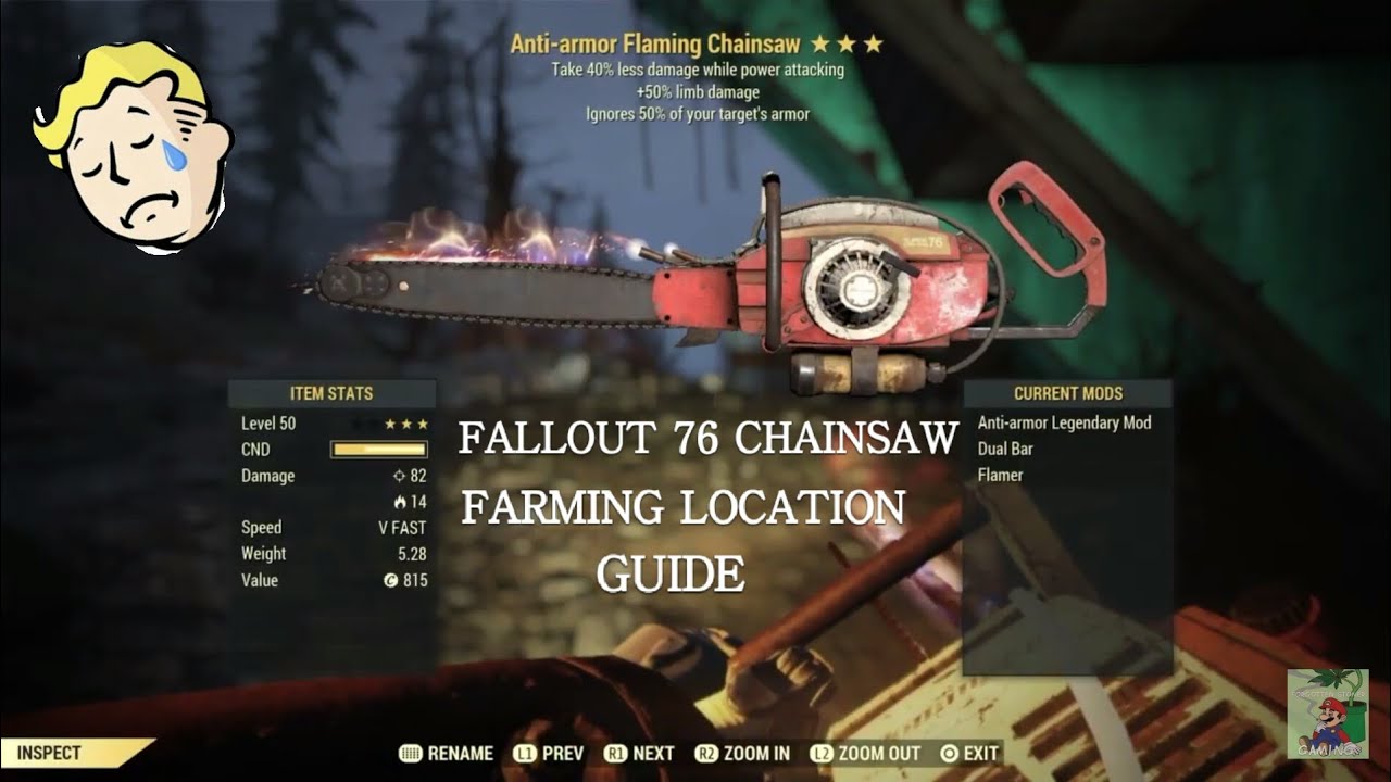 chainsaw location and mod guide to farm in Fallout 76 (headphone ...