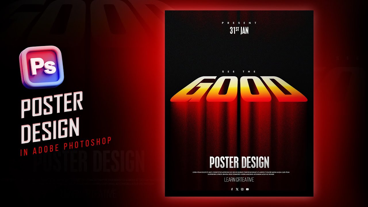 Poster Design in Photoshop | Typographic effect poster design I Movie ...