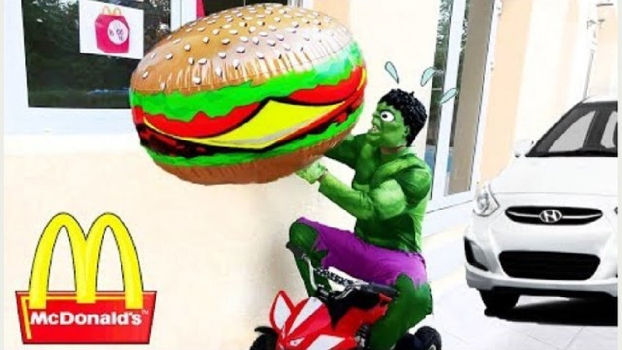 Hulk Order Burger Mcdonalds Giant!! Bersama Spiderman & Video - YouTube